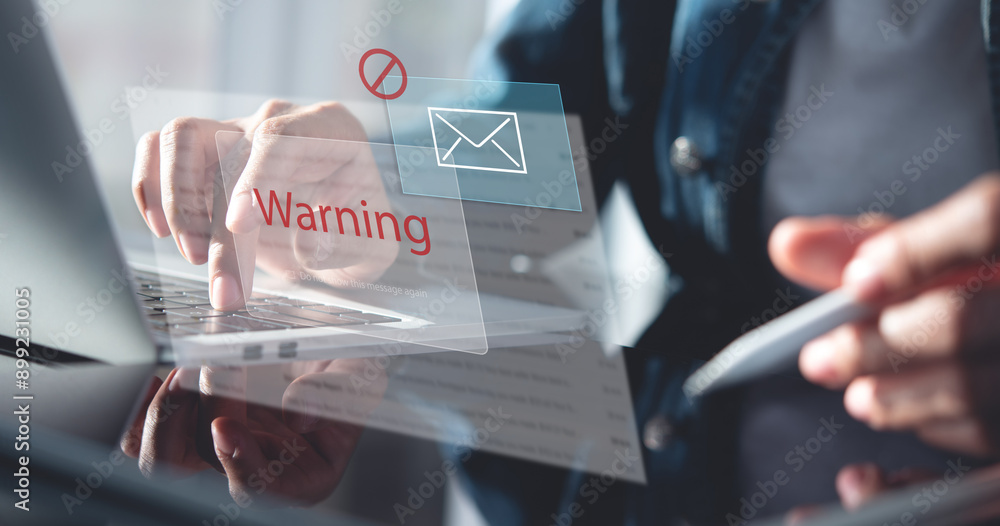Blocking spam e-mail, warning pop-up for phishing mail, network ...