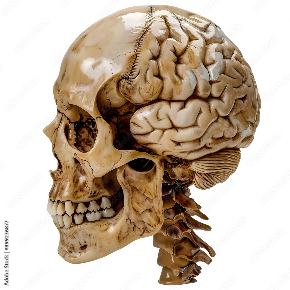 Anatomical skull model with brain, a medical model for education ...