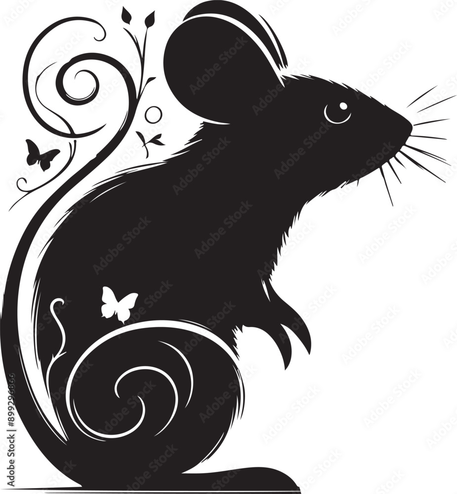Mouse silhouette vector art illustration White Background Free Download ...