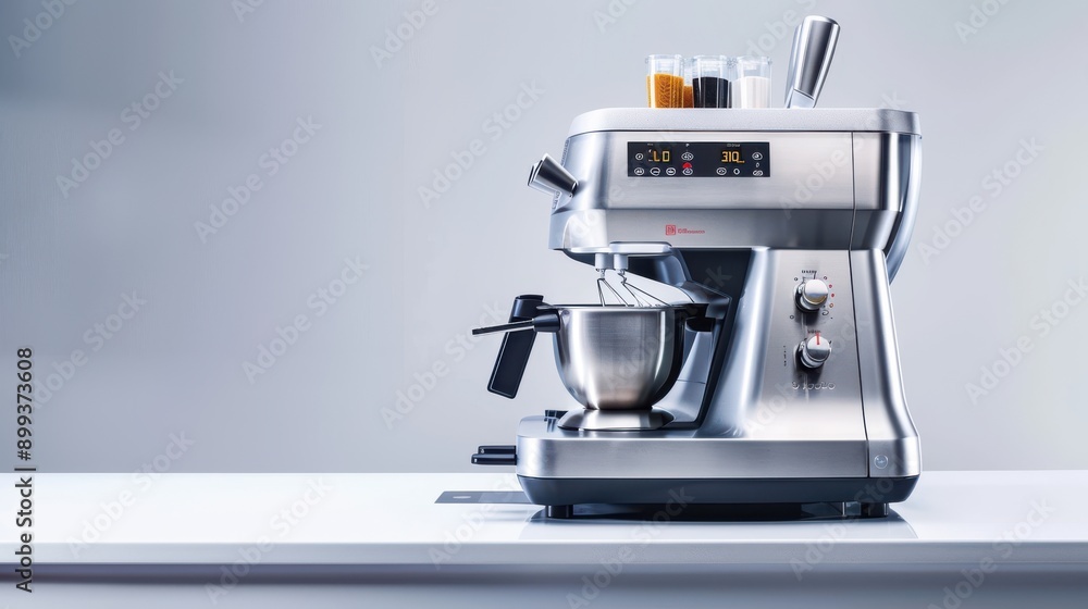 A detailed image of a professional kitchen appliance, set against a ...