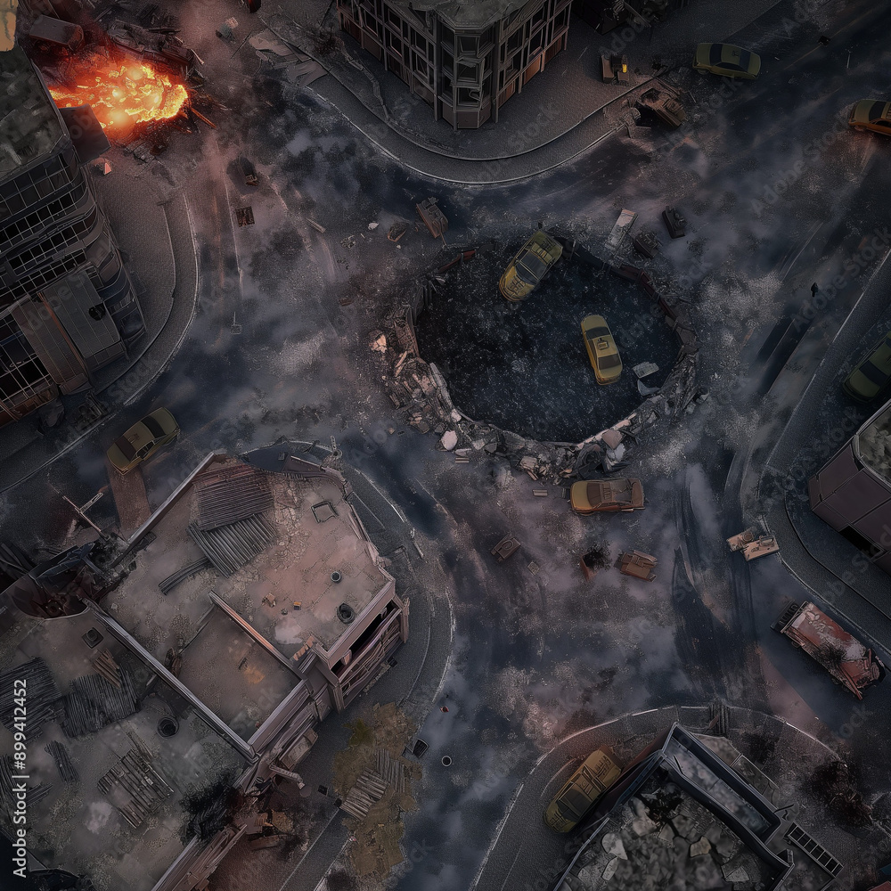 Post Apocalyptic Battle Map for RPG ,Map for Dungeons and Dragons,DnD ...