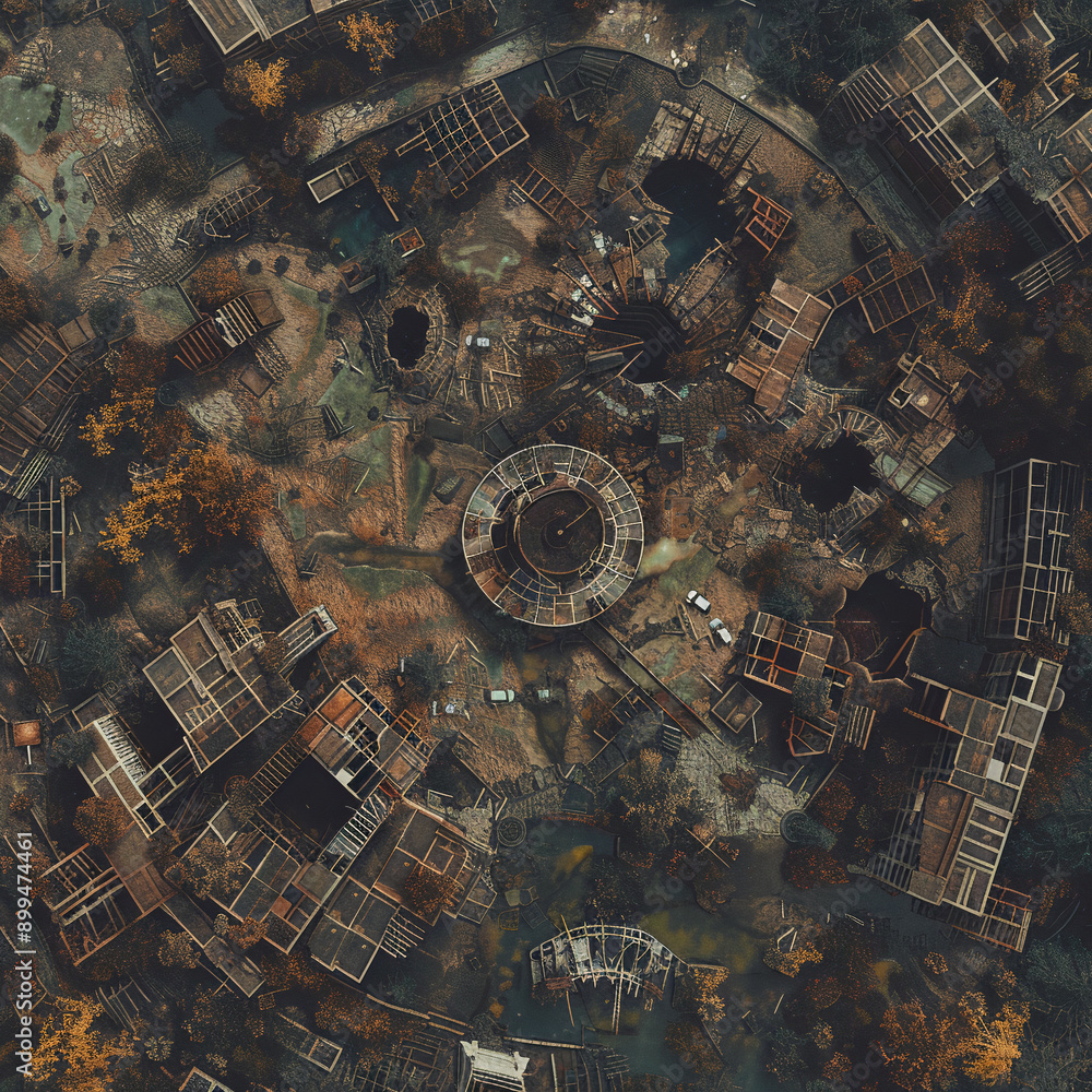 Post Apocalyptic Battle Map for RPG ,Map for Dungeons and Dragons,DnD ...