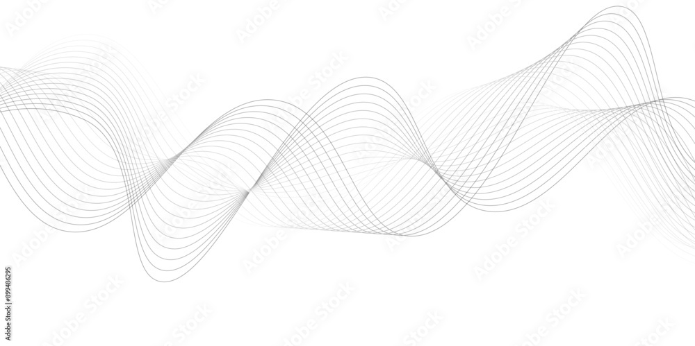 White wave curve lines banner background design. Abstract soft wave lines dynamic flowing gray ...
