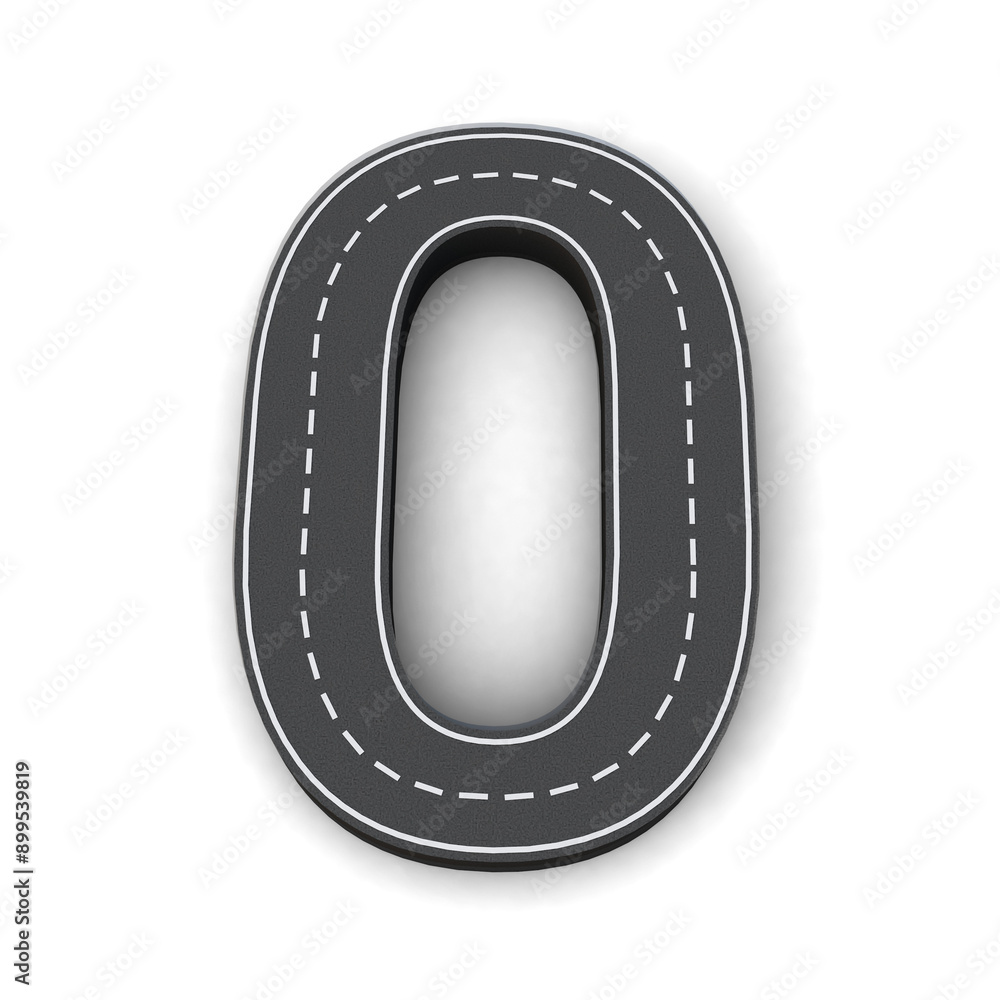 Number 0 Road 3d top view png. Road Uppercase letters. Road Style ...