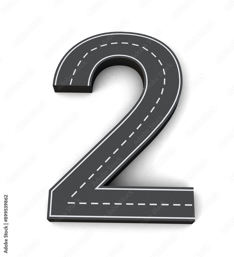 Ilustración de Stock Number 2 Road 3d top view png. Road Uppercase ...
