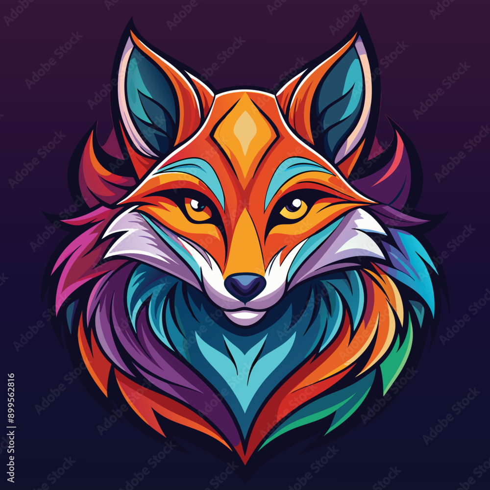 Furious fox sport club vector logo concept isolated on white background ...