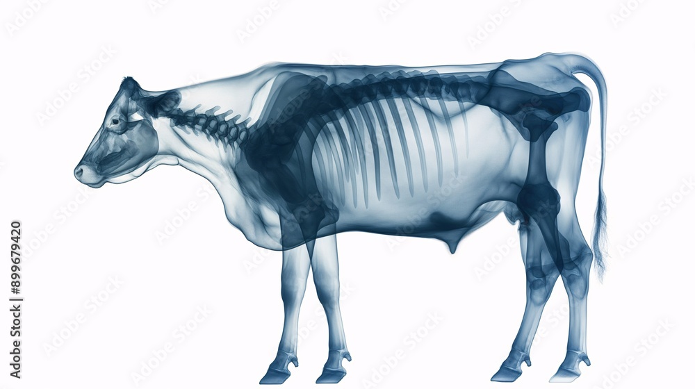 X-Ray Vision: A detailed x-ray image of a cow's skeletal structure ...