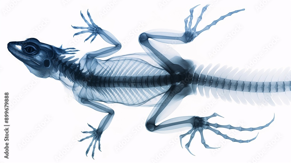 ภาพประกอบ Stock X-Ray Lizard Skeleton: A mesmerizing x-ray image ...