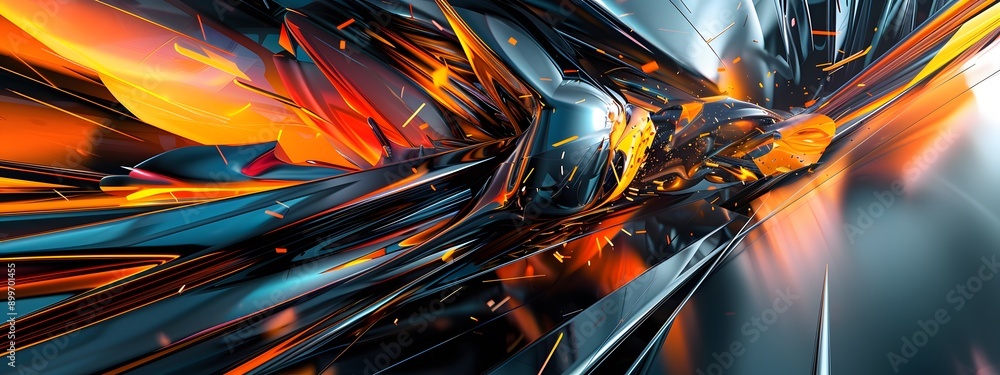 Futuristic Neon Playground. 3D abstract gaming wallpaper with sharp ...