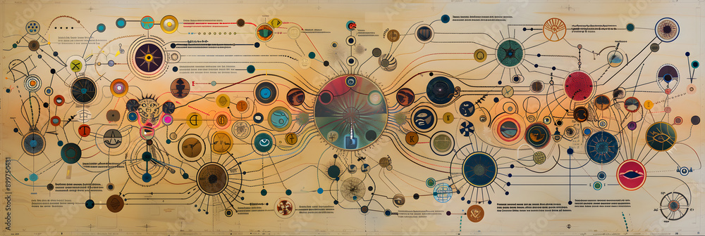 Ilustración de Stock Comprehensive Mind Map Diagram Visualizing Complex ...