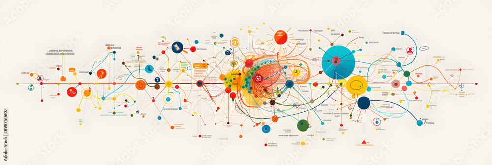 Comprehensive Mind Map Diagram Visualizing Complex Ideas and Connections in a Circular Layout ...
