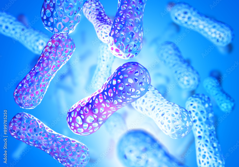 Ilustración de Stock Probiotic cells. Scientific background. Microbiota ...