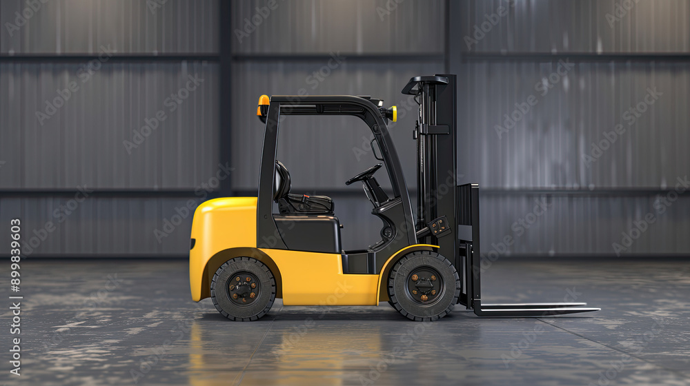 Forklift truck in warehouse efficient and organized setting industrial ...