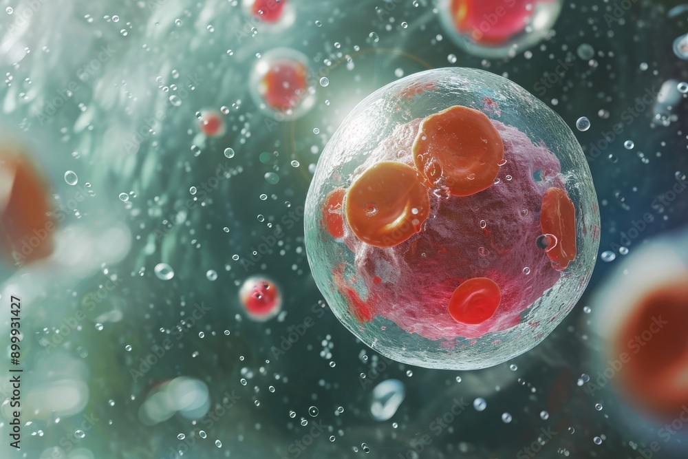 This photo shows a blood vessel with red blood cells circulating ...