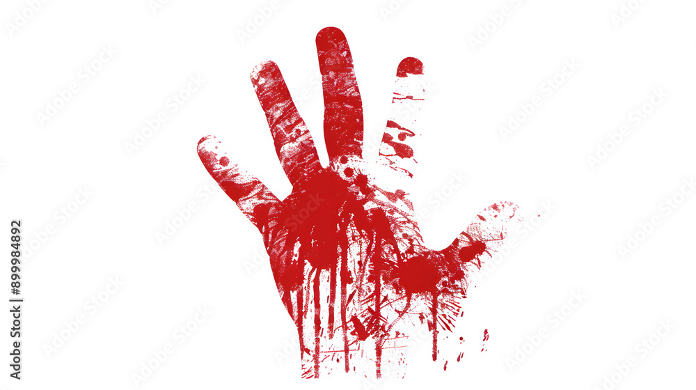 Vector Blood Handprint, Graphic Illustrative for Halloween, Creepy and ...