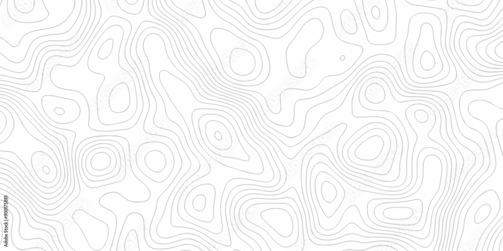 Vector white wave line geography landscape Topo contour map on white ...