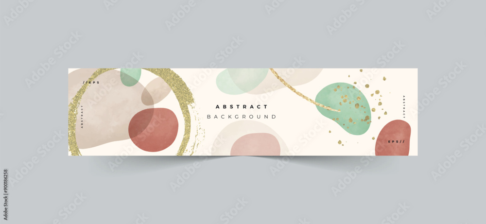 Boho style linkedin banner with gold glitter Stock Vector | Adobe Stock