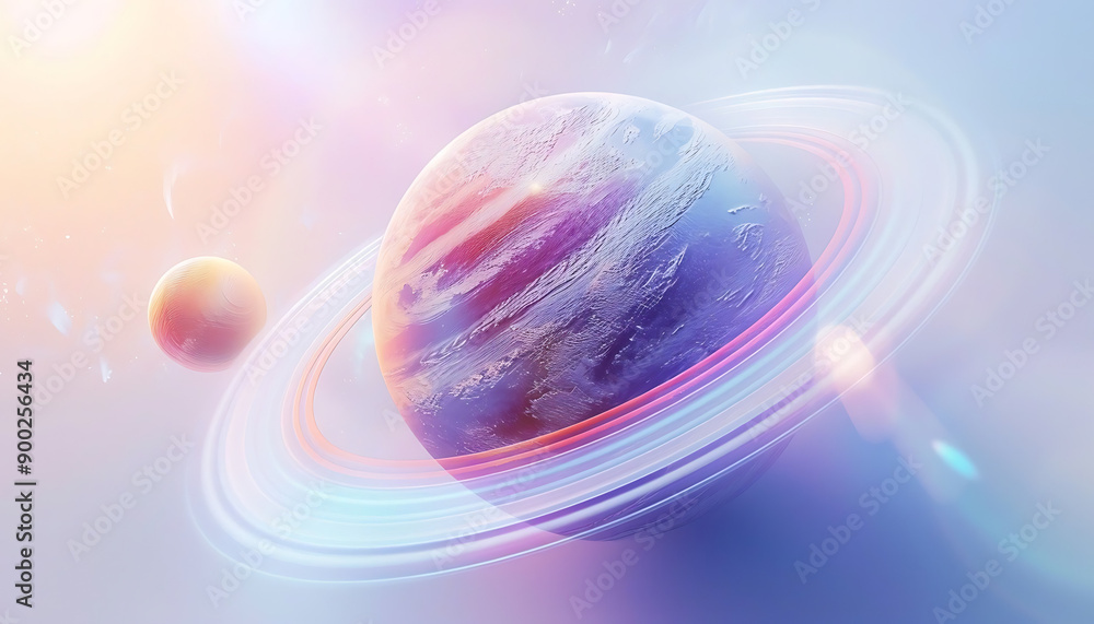 Cosmic Dreamscape: A vibrant, ethereal planetary system bathed in ...