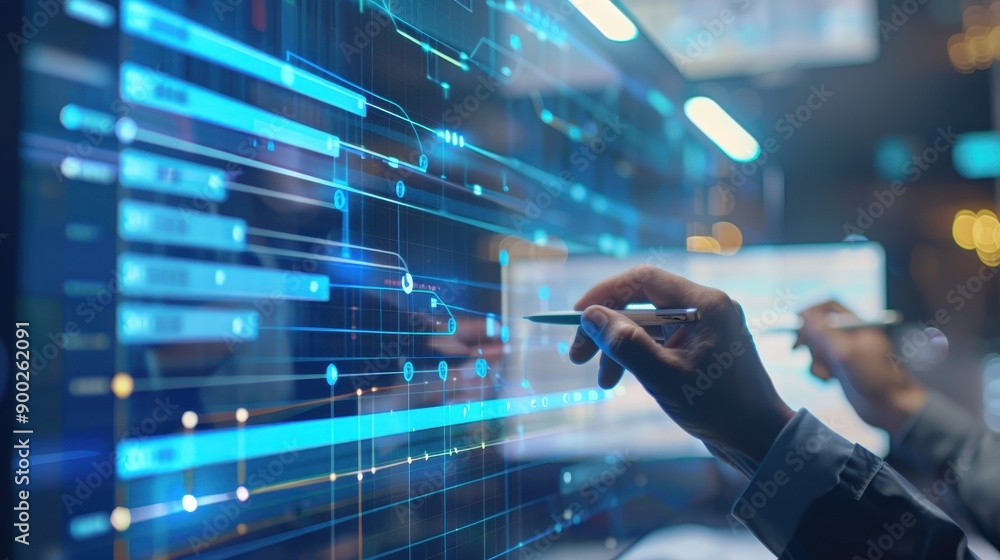 Efficient Project Planning: Colleagues Analyzing Gantt Chart for ...