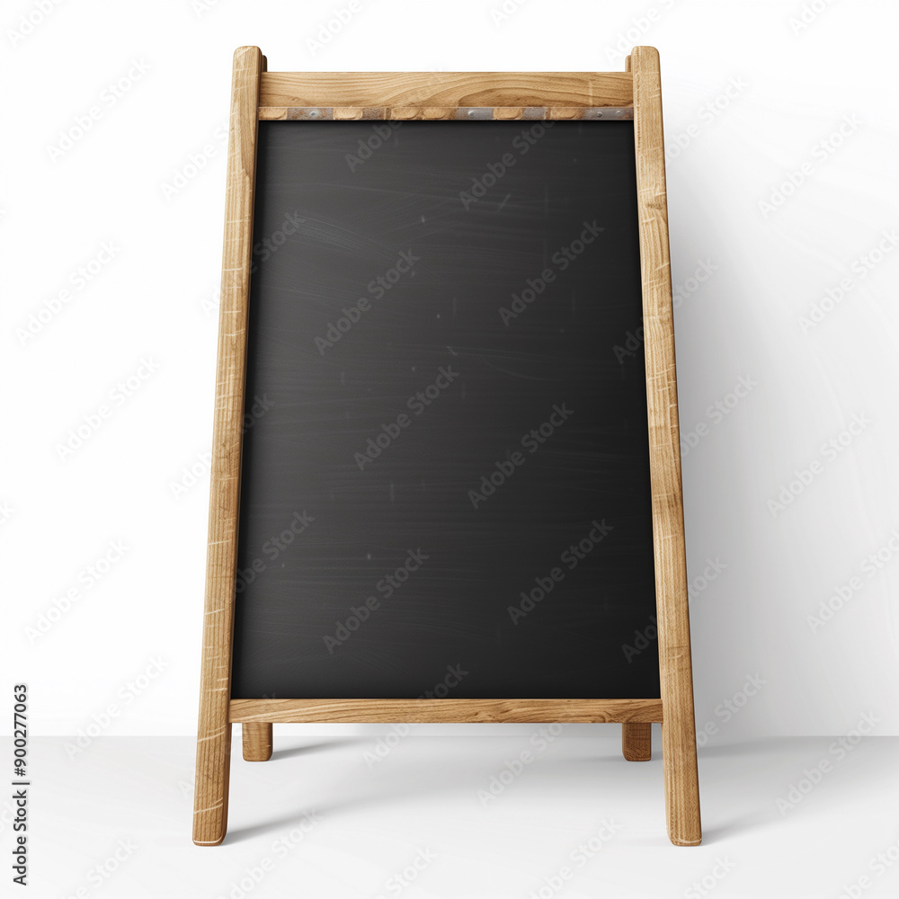 rustic wooden a-frame chalkboard sign blank black display advertising ...