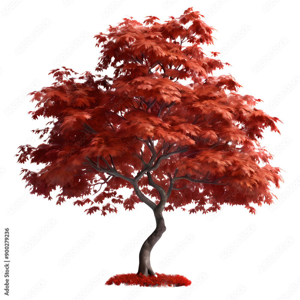 Japanese Maple Momiji Tree in Autumn with transparent Background Stock ...