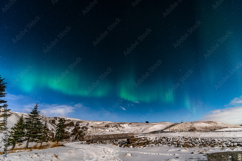Beautiful image of a vibrant green and multi-colored Aurora Borealis ...