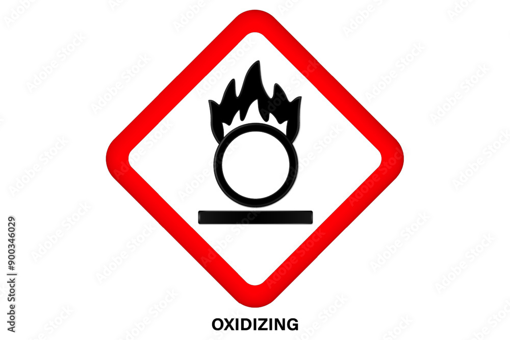Oxidizing warning sign vector. Globally harmonized system hazard ...