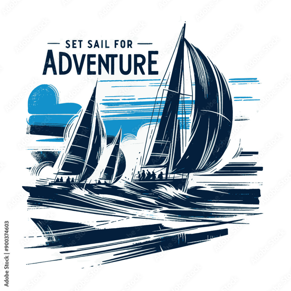 Vector de Stock Navy and Sky Blue Minimalistic rough sketch of a ...