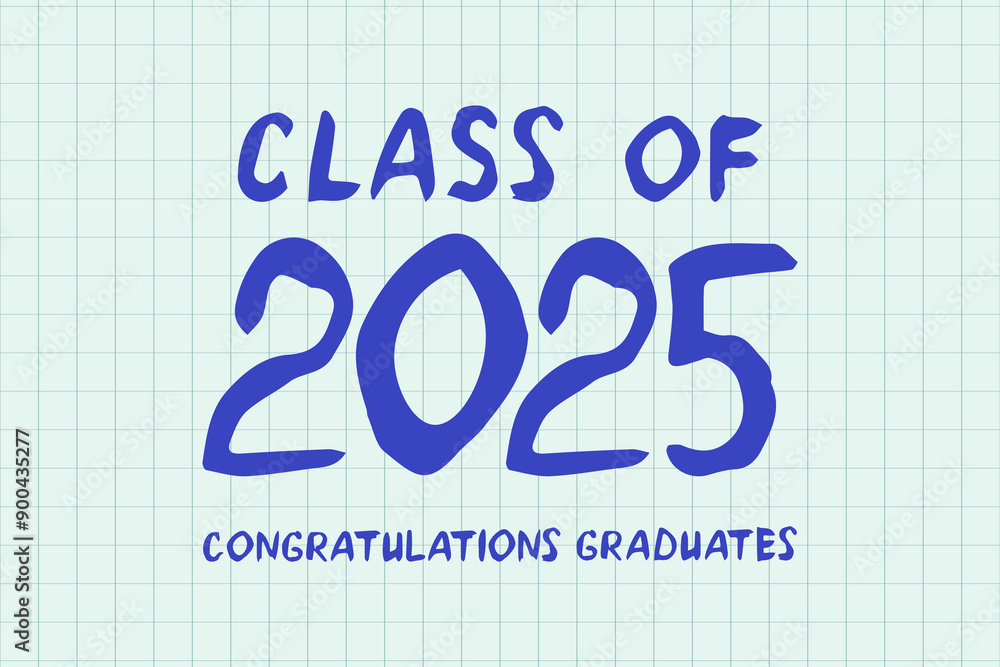 Simple Doodle style class of 2025 congratulations graduates banner ...