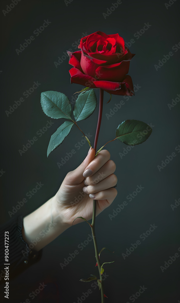 Red rose in hand, Picture in hd 4k of a woman hand holding a rose in a ...