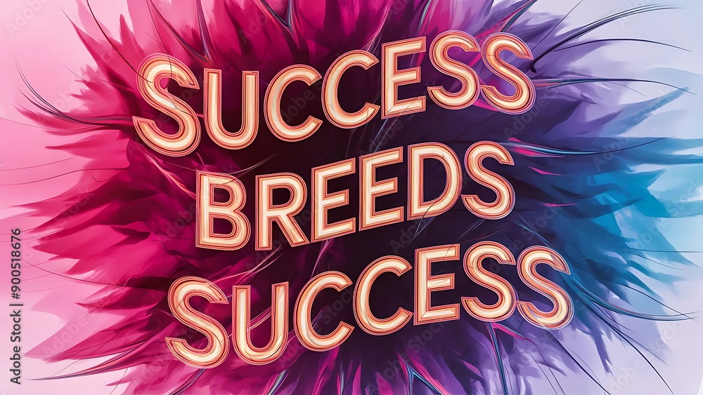 Success Breeds Success colorful background (T-shirt Design Motivational ...