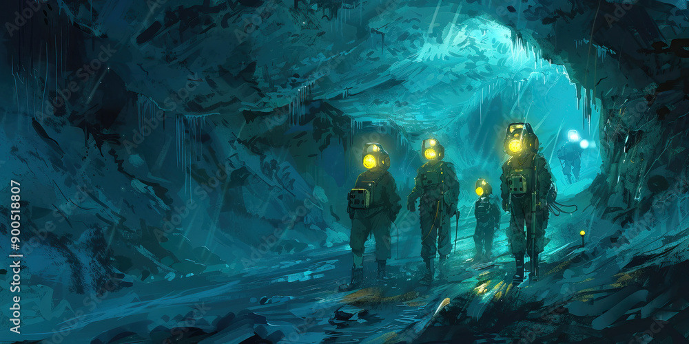 Cave Discovery Expedition: A thrilling image capturing explorers ...