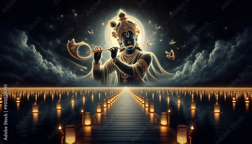 Portrait of Lord Krishna Stock Photo | Adobe Stock