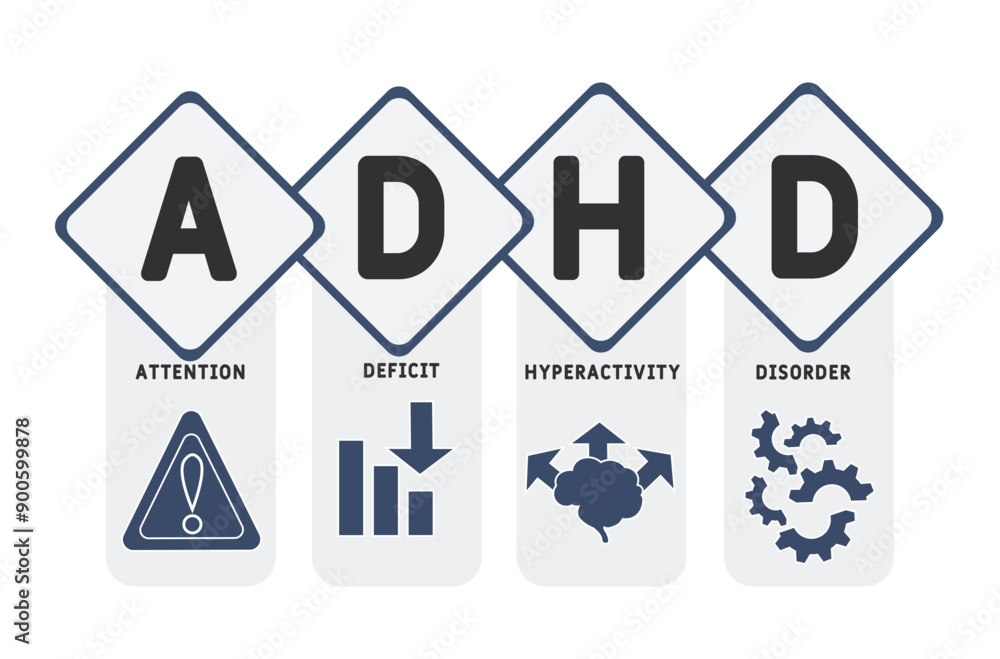 ADHD – attention deficit hyperactivity disorder acronym. business ...