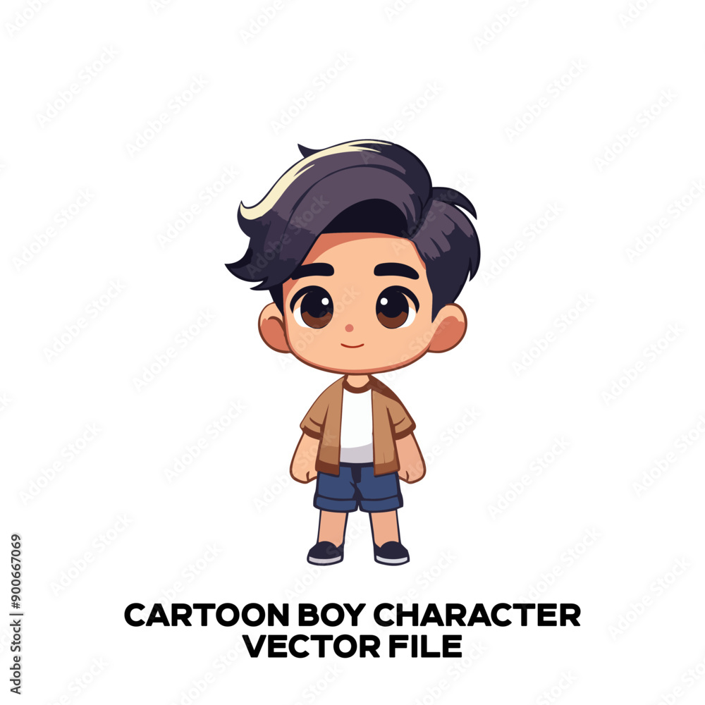 Cartoon Boy Vector Character Design. 2d vector illustration of a cute ...
