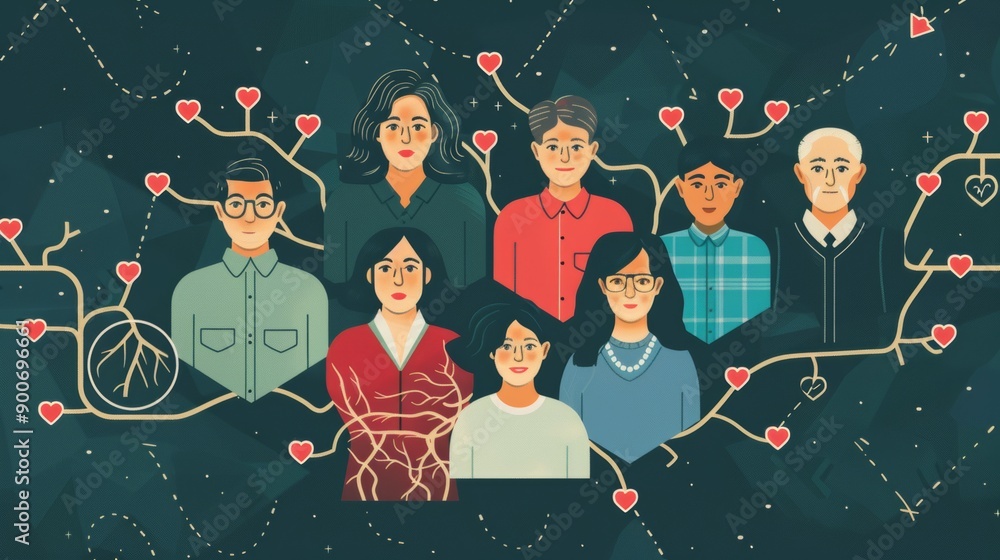 Generational Heart Disease Family History Chart Highlighting Genetic ...