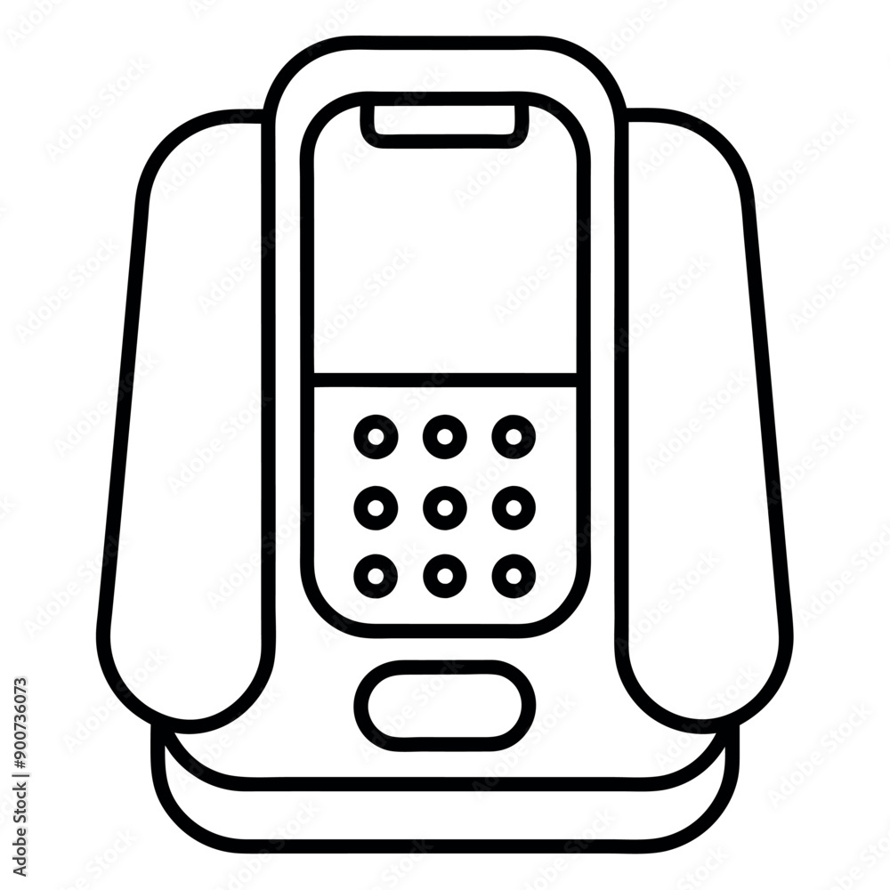 telephone call dial and receiver button symbol black and white ...