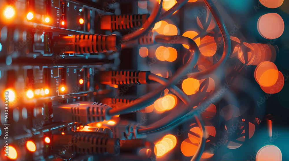 Network cable data server center, centralized network, local area ...