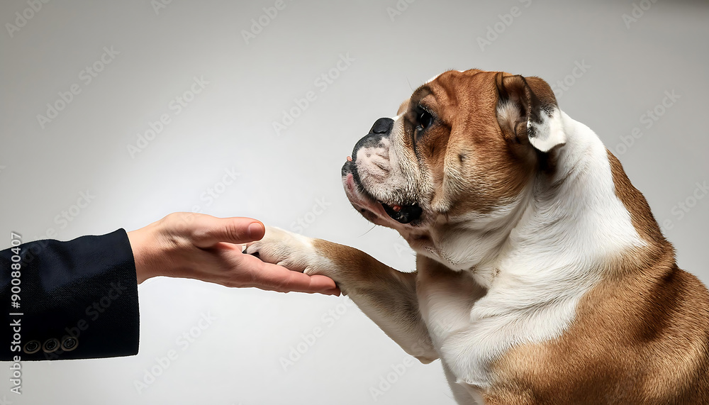 Friendly Bulldog Handshake Stock Photo | Adobe Stock