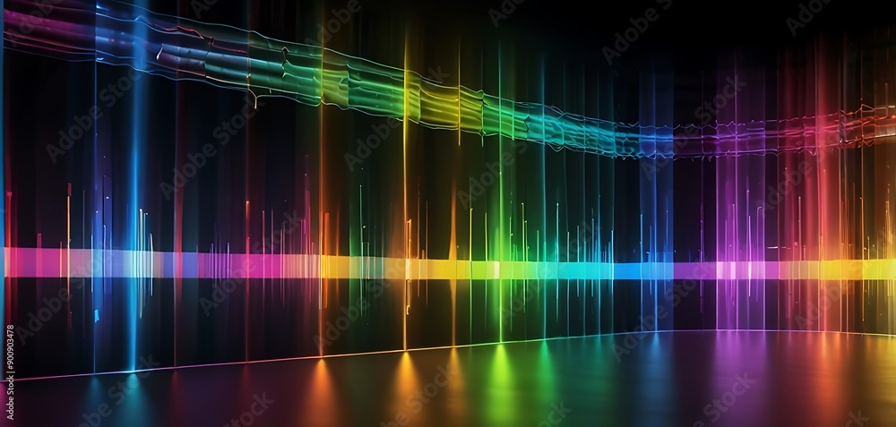 Virtual Light Spectrum A holographic display showcasing a spectrum of ...