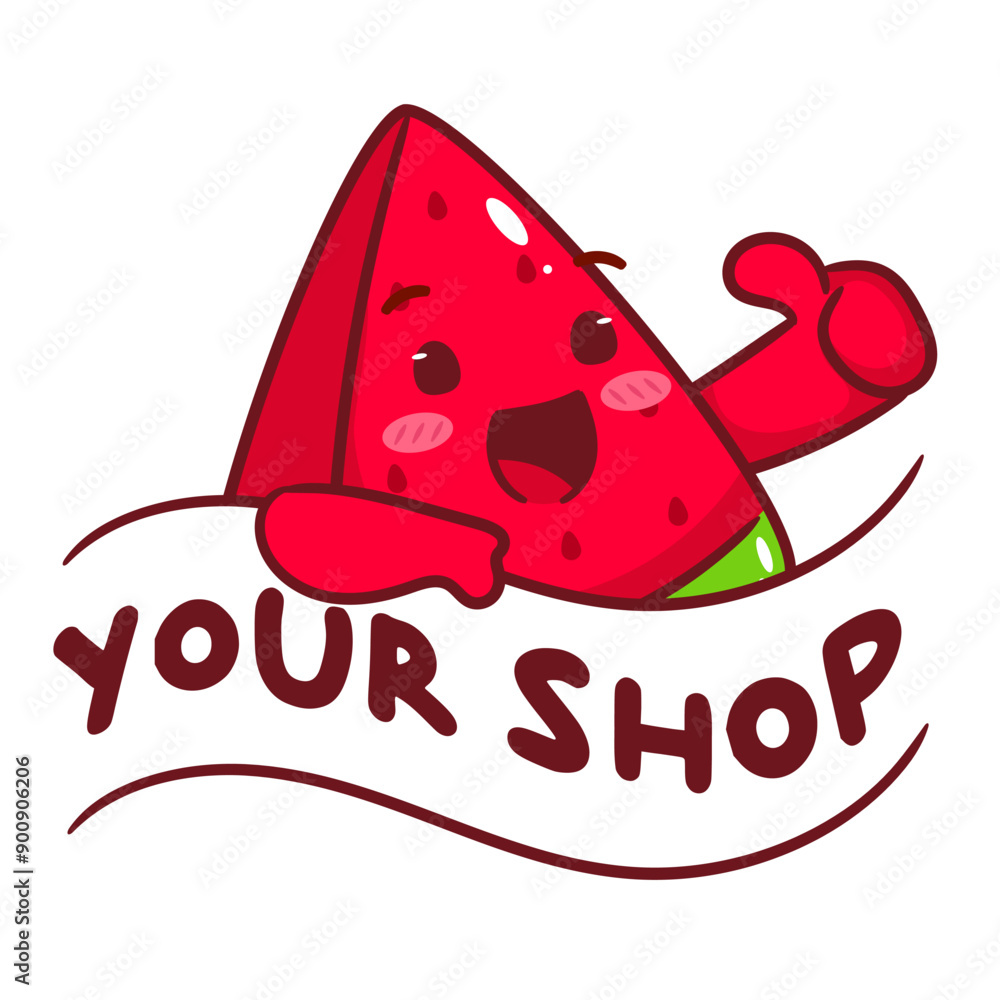 Cute Watermelon Showing Thumb up Cartoon Vector. Fruit Summer Concept ...