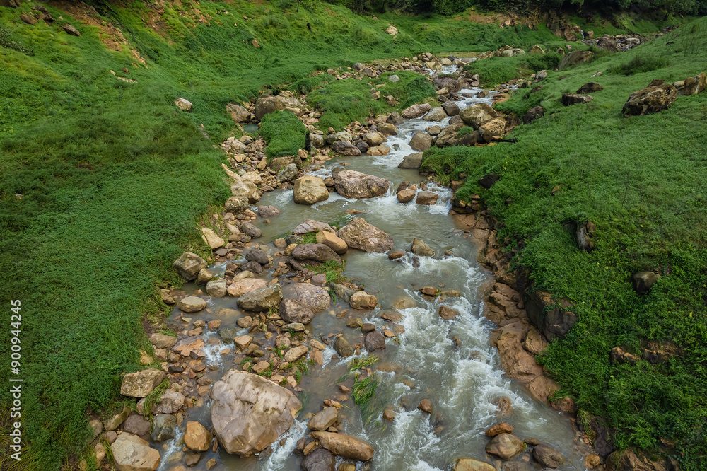 Aerial view of Khao Chong Lom is a natural famous tourist attraction ...
