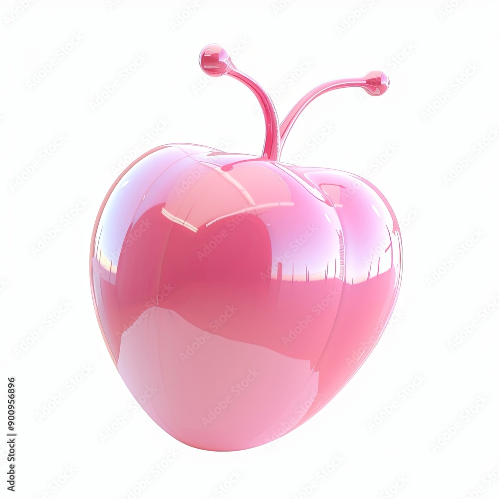 Playful Inflatable Texture with Cherry Icon, Air Stuffed Toys in 3D ...