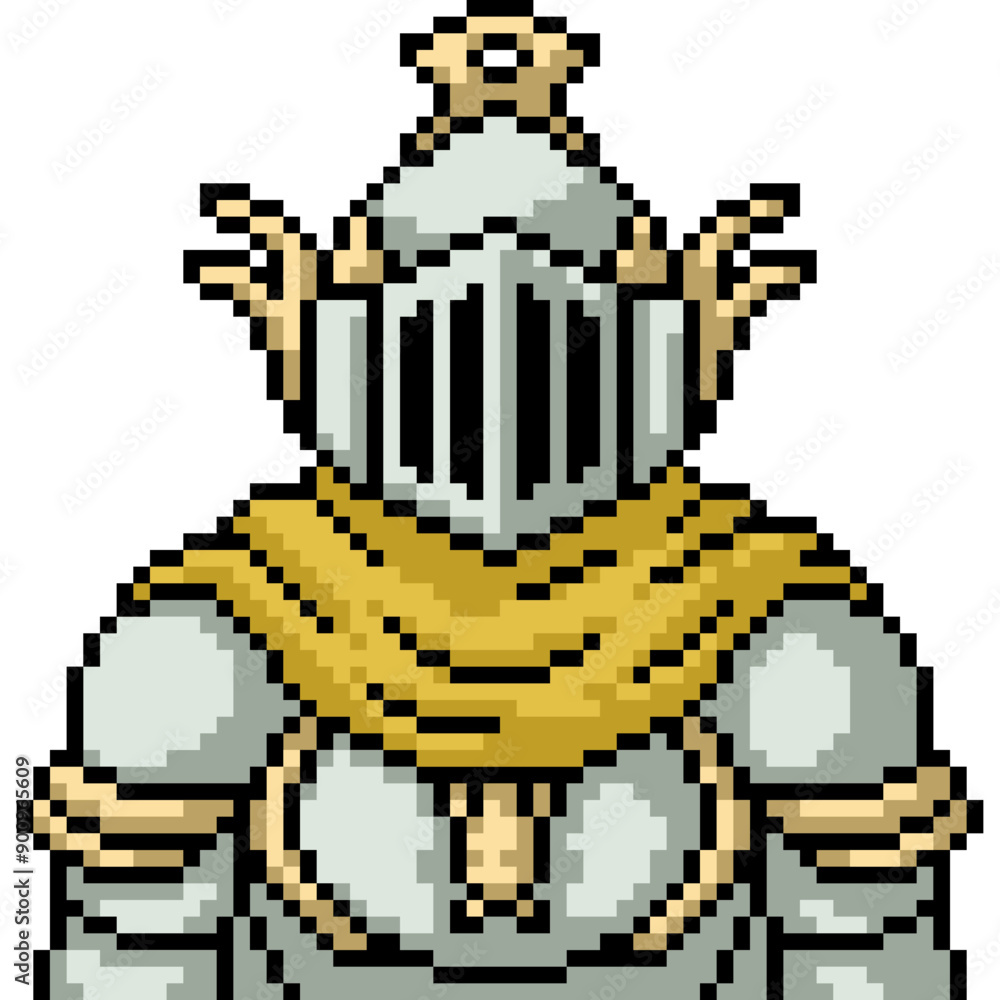 pixel art of fantasy paladin knight Stock Vector | Adobe Stock