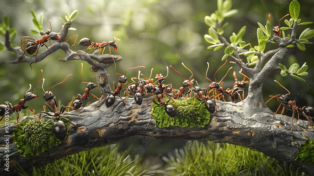 Ants Forming a Complex Formation and Working Together to Find and Bring ...