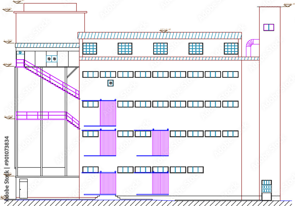 Vector sketch illustration, silhouette drawing, detailed design, modern ...