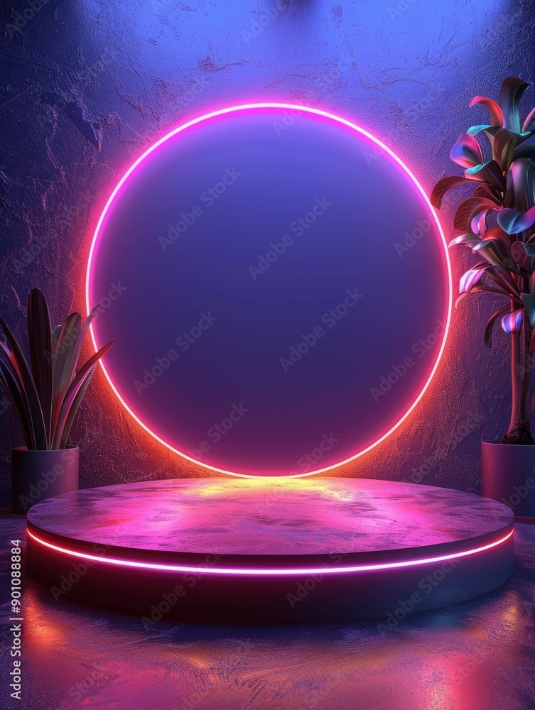 podium with gaming background, mockup display stand for product ...