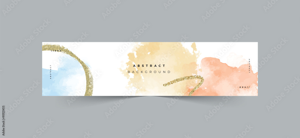 Watercolor linkedin banner with golden dust Stock Vector | Adobe Stock