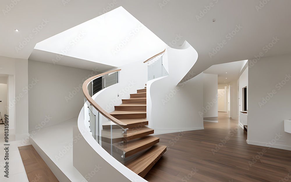 Crafted from premium wood, it features a sleek, curving design that ...