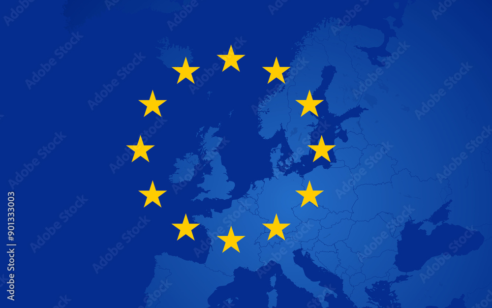 background as the flag of the European Union, Europe, EU, creative ...